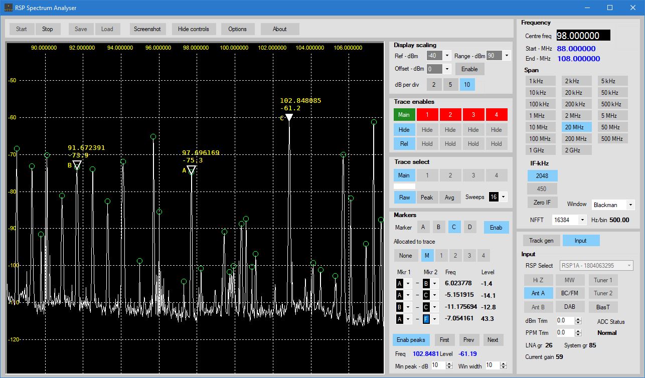 Spectrum Analyser SDRplay Spectrum Analyser SDRplay