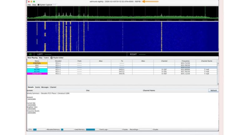 Trunked Radio SDRtrunk up and running for the RSP1B - SDRplay